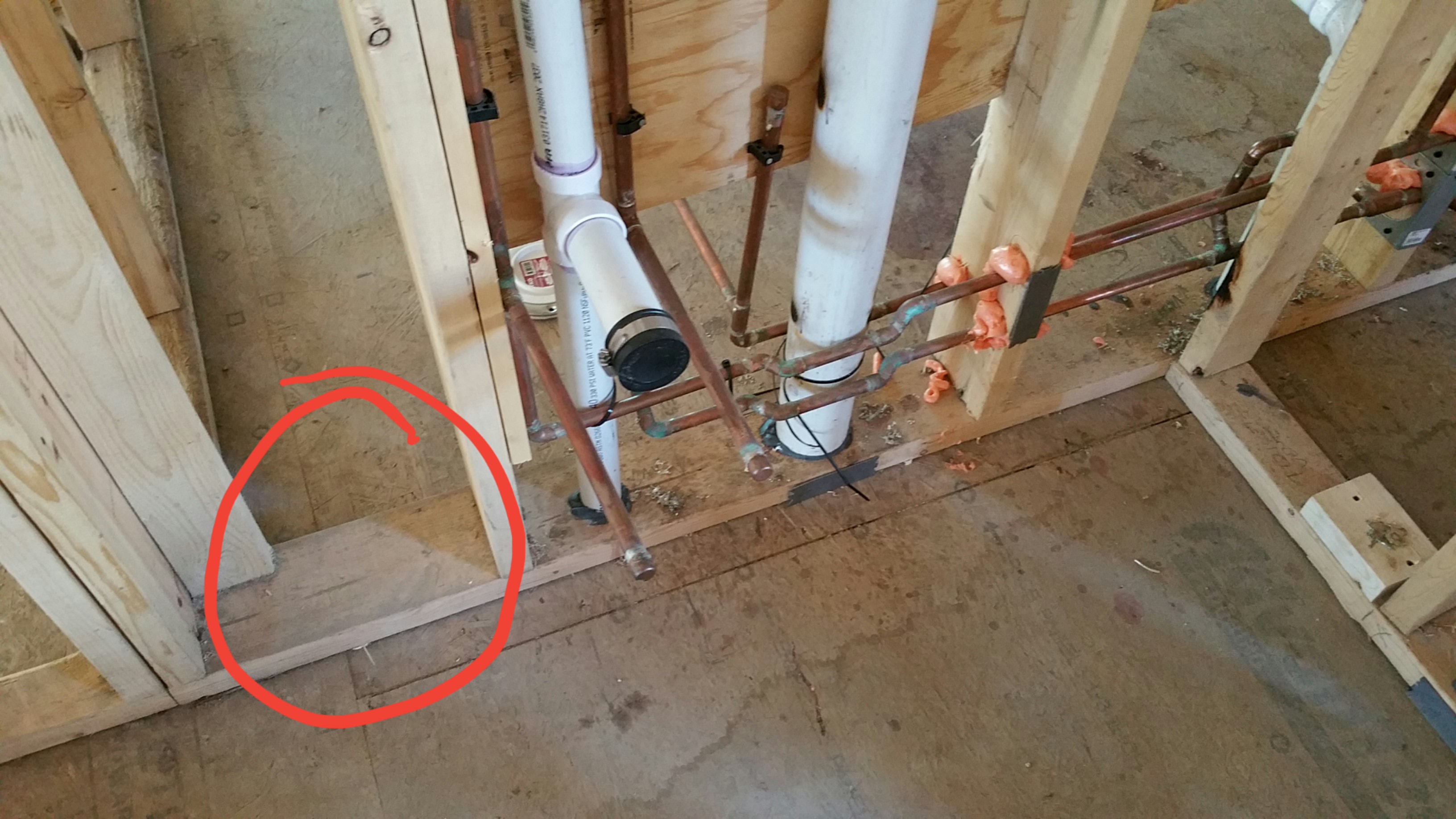 close up of empty stud bay for plumbing | kimchi & kraut